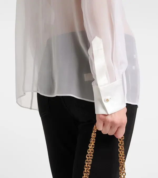 Dolce & Gabbana Bow-detail Silk Chiffon Shirt