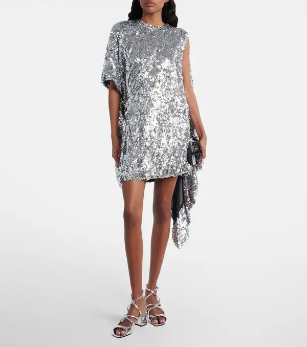 JIMMY CHOO Azilia 45 Metallic Leather Sandals - Silver