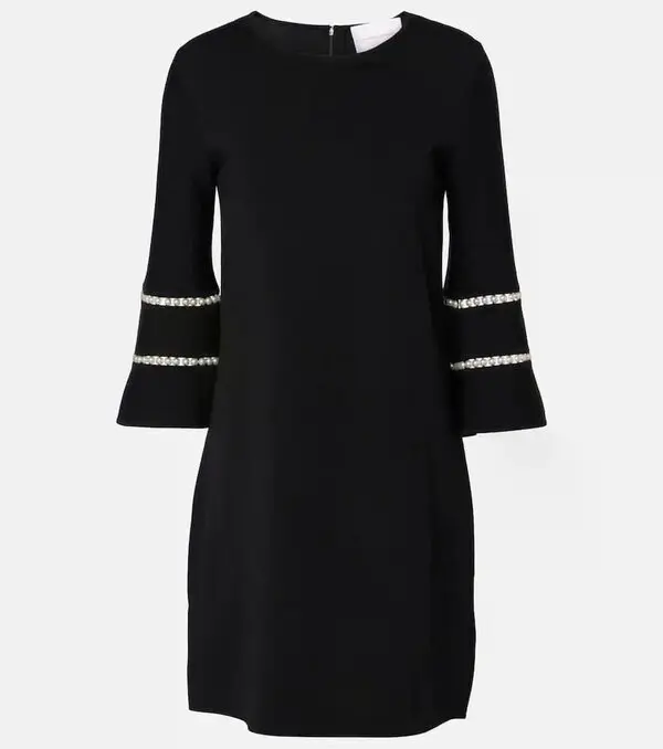 Carolina Herrera Embellished Wool-blend Minidress