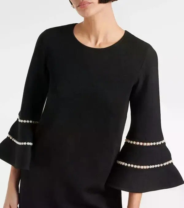 Carolina Herrera Embellished Wool-blend Minidress