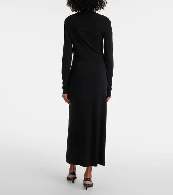 TOTEME Draped Jersey Maxi Dress - Black