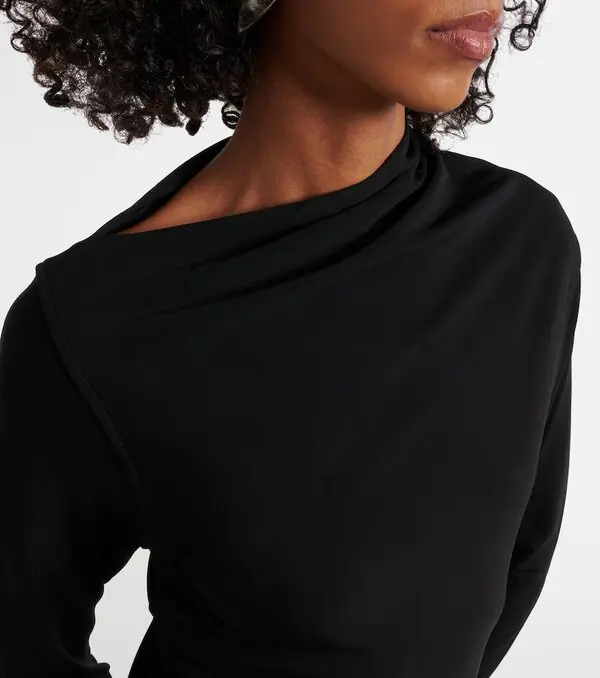 TOTEME Draped Jersey Maxi Dress - Black
