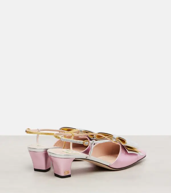 Valentino Garavani Bowow 45 Metallic Leather Pumps - Multicoloured
