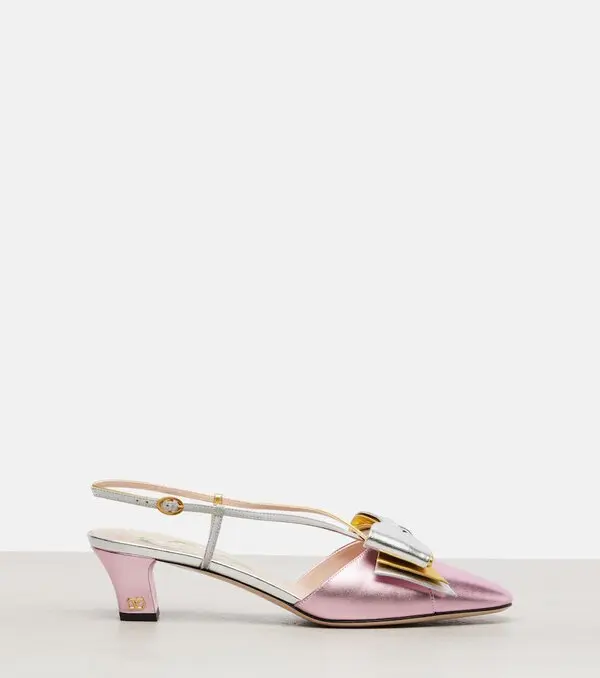 Valentino Garavani Bowow 45 Metallic Leather Pumps - Multicoloured