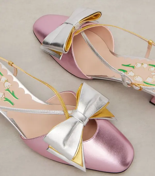 Valentino Garavani Bowow 45 Metallic Leather Pumps - Multicoloured