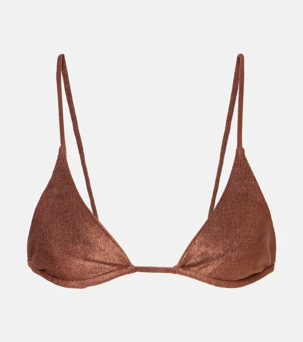 Jade Swim Via Terry Bikini Top - Brown