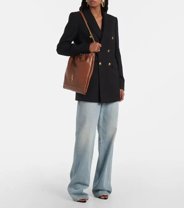 Saint Laurent Jamie Pouchon Leather Shoulder Bag - Brown