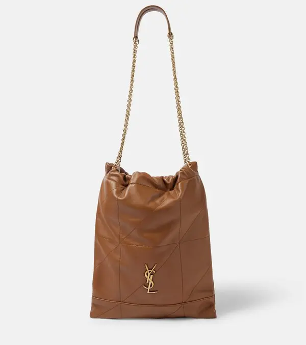 Saint Laurent Jamie Pouch Leather Shoulder Bag - Brown