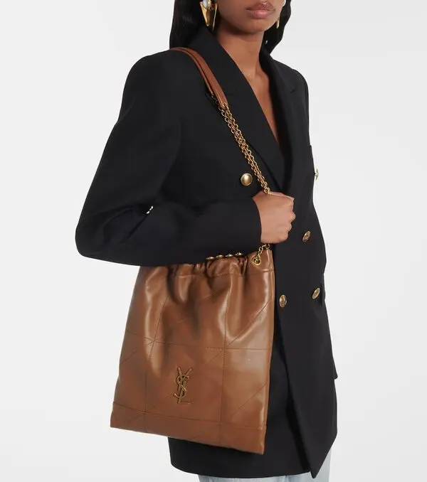 Saint Laurent Jamie Pouch Leather Shoulder Bag - Brown