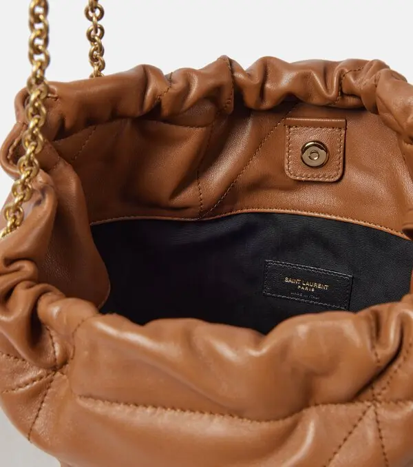 Saint Laurent Jamie Pouch Leather Shoulder Bag - Brown