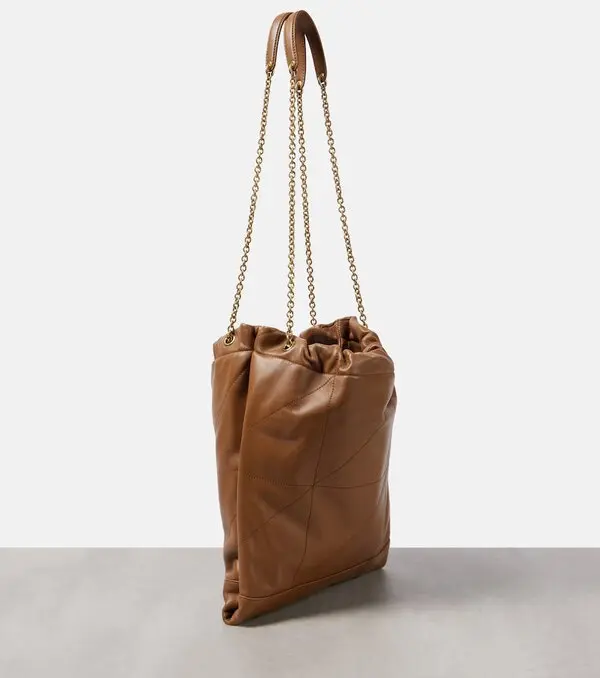 Saint Laurent Jamie Pouch Leather Shoulder Bag - Brown