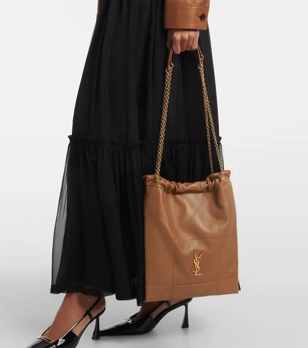 Saint Laurent Jamie Pouch Leather Shoulder Bag - Brown