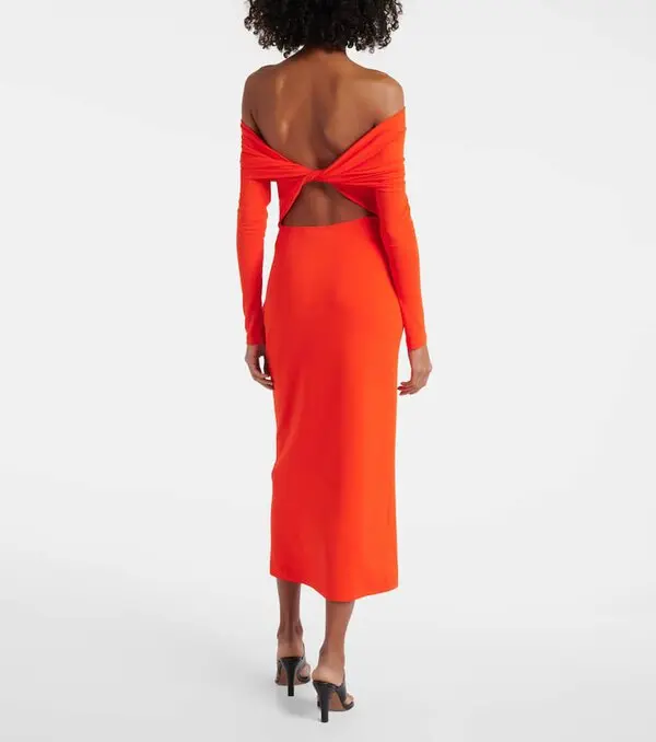 ralph lauren orange maxi dress Ralph Lauren Off-Shoulder Maxi Dress In Orange - 40% Off