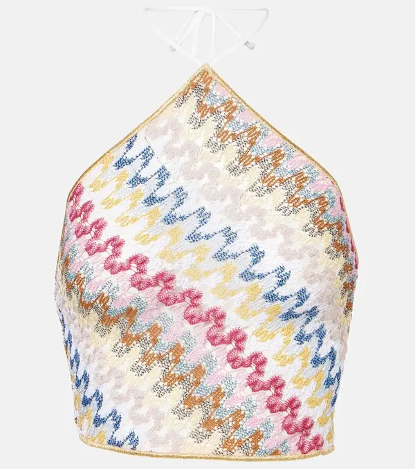 Missoni Zigzag Halterneck Lamé Crop Top
