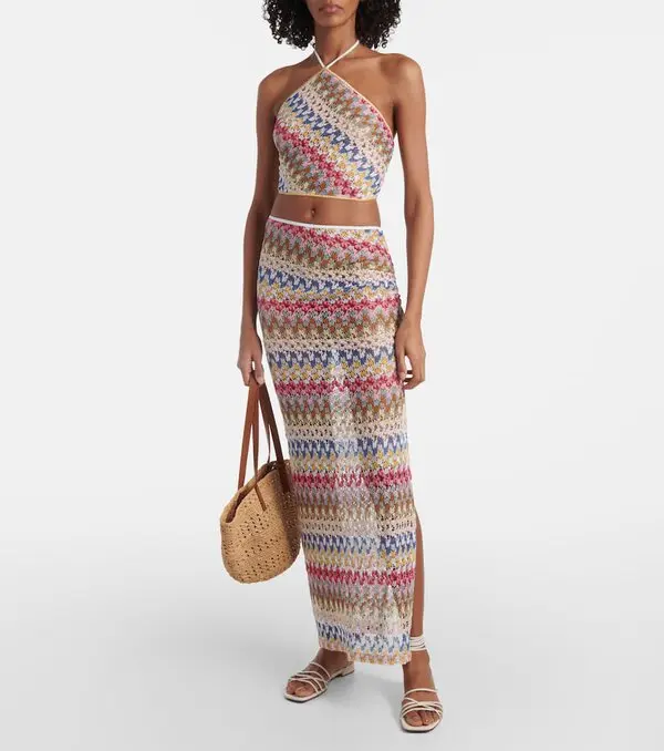 Missoni Zigzag Halterneck Lamé Crop Top