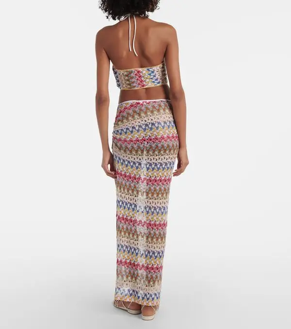 Missoni Zigzag Halterneck Lamé Crop Top