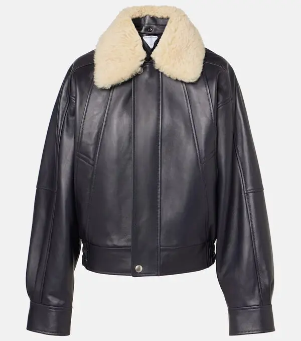 Bottega Veneta Shearling-trimmed Leather Blouson