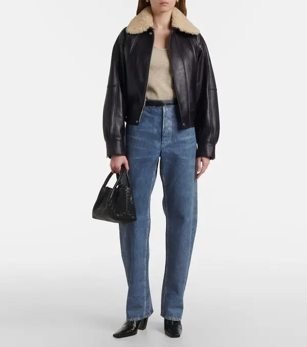 Bottega Veneta Shearling-trimmed Leather Blouson
