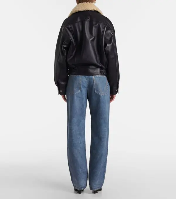Bottega Veneta Shearling-trimmed Leather Blouson