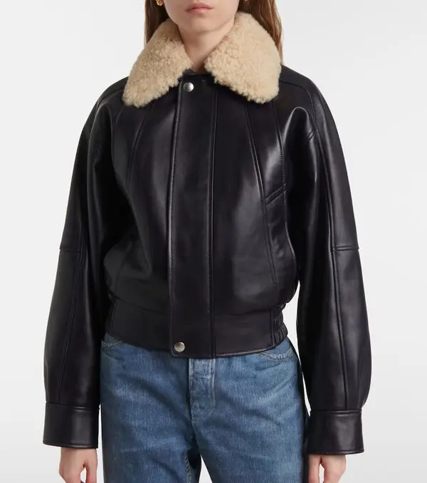 Bottega Veneta Shearling-trimmed Leather Blouson
