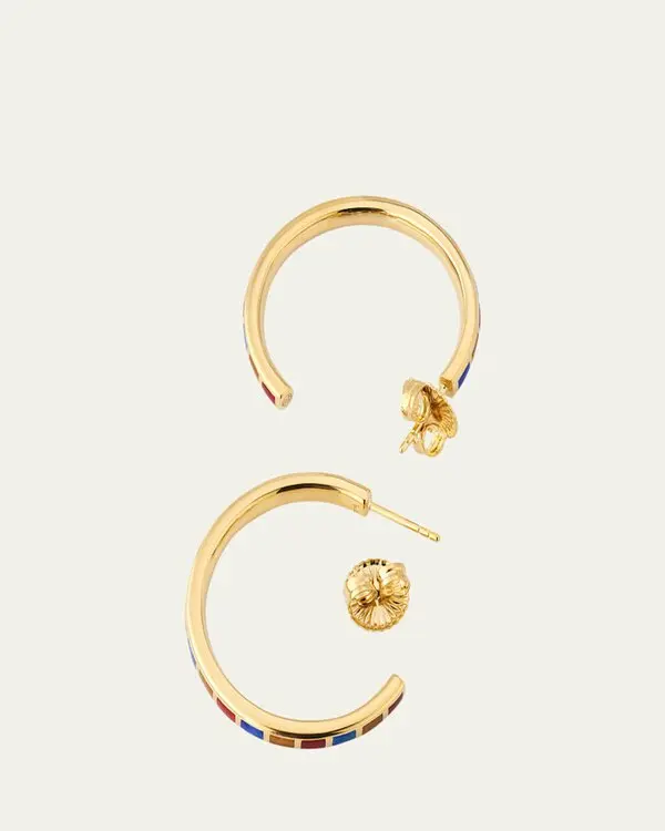 JAN LESLIE Dash Gemstone Hoop Earrings - Multi