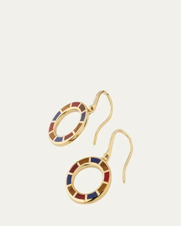 JAN LESLIE 18k Gold Plated Circle Drop Earrings