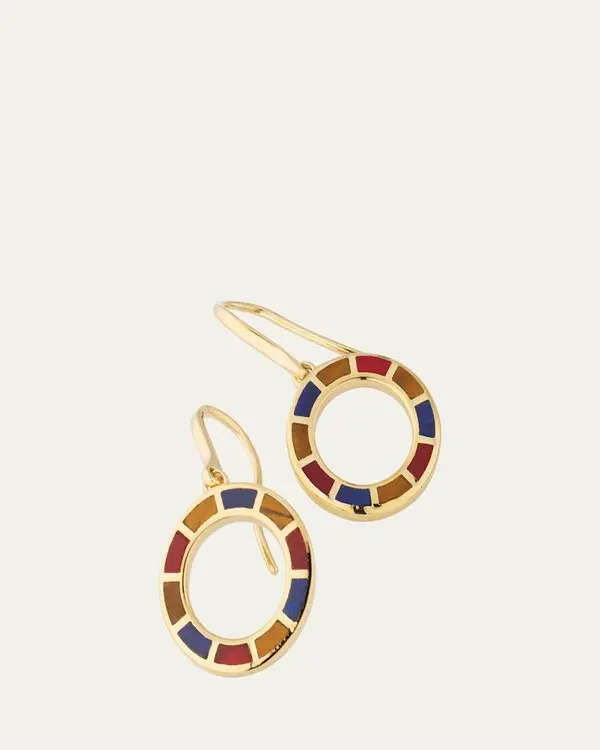 JAN LESLIE 18k Gold Plated Circle Drop Earrings