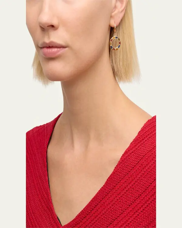 JAN LESLIE 18k Gold Plated Circle Drop Earrings