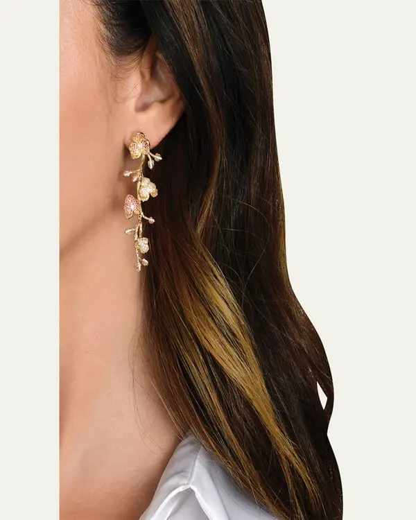 ANABEL ARAM JEWELRY Orchid Pave Dangle Earrings