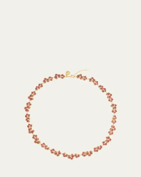 ANABEL ARAM JEWELRY Orchid Pave Tennis Necklace - Fuchsia