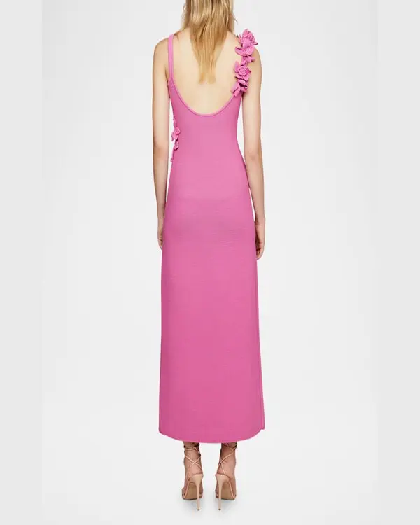 Amur Allegra Floral Knit Midi Dress - Pink Pearl | Editorialist
