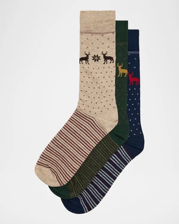 Neiman Marcus 3-pack Crew Socks - Multi
