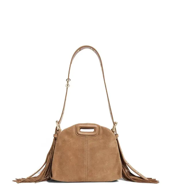 Maje Mini Suede Miss M Shoulder Bag - Brown
