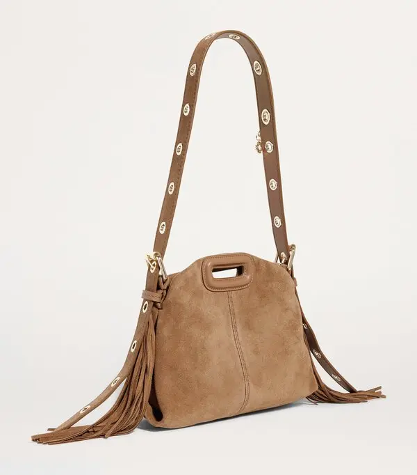 Maje Mini Suede Miss M Shoulder Bag - Brown