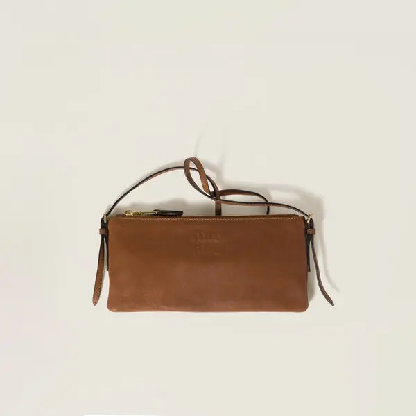 Miu Miu Nappa Leather Mini Pouch Oak Editorialist