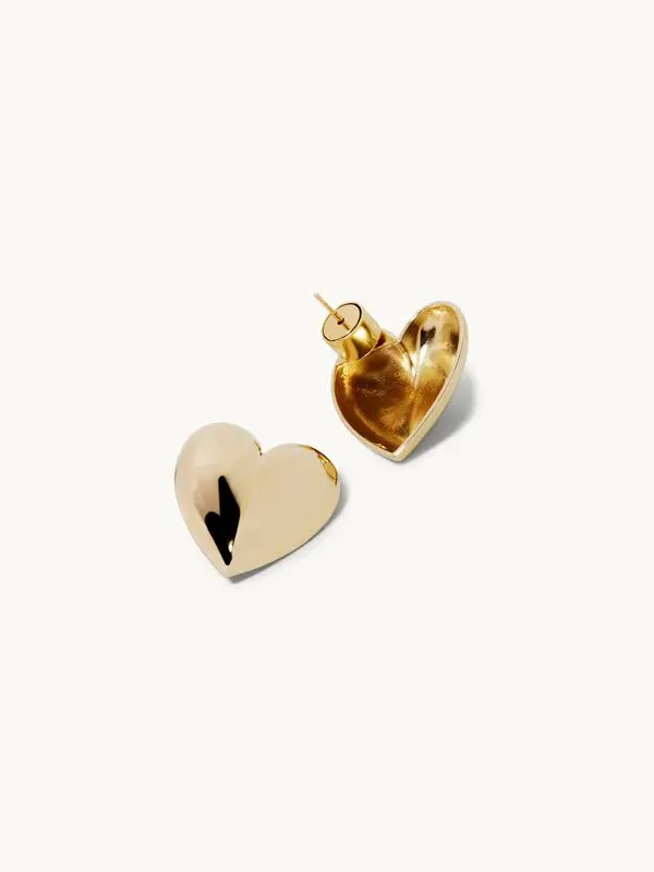 JENNIFER FISHER Small Puffy Heart Earrings - Yellow Gold