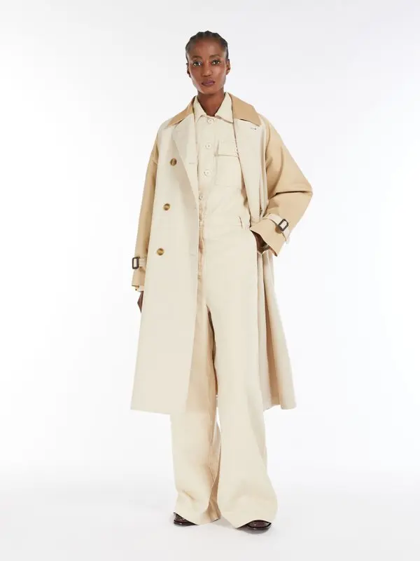 Max Mara Reversible Gabardine Trench Coat - Ice | Editorialist