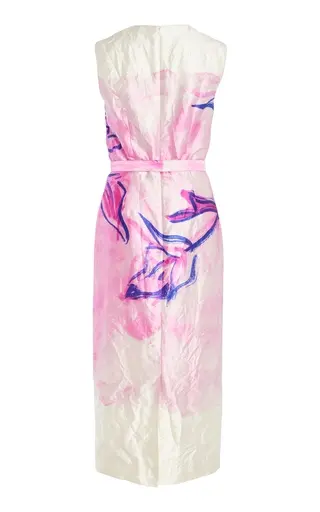 Erdem Crinkled Satin Midi Dress - Light Pink