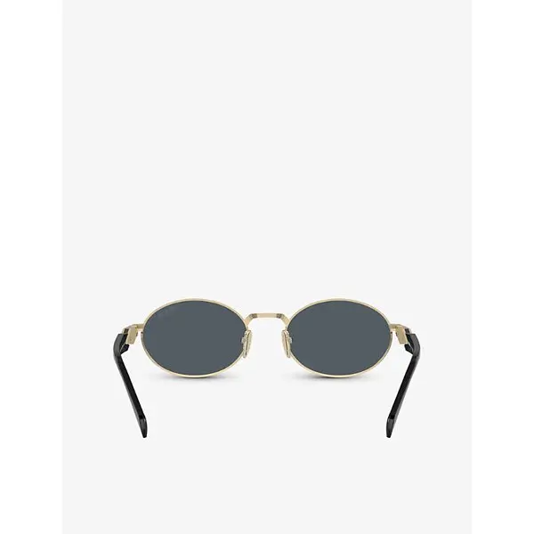 Prada Pr 65zs Oval Sunglasses - Gold