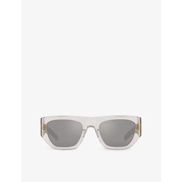 Saint Laurent Rectangle-frame Acetate Sunglasses - Brown