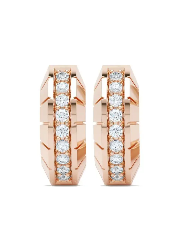 LOEV 14k Rose Diamond Eternity Huggie Earrings - Gold