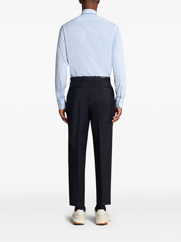 Etro Tapered Wool Trousers - Blue
