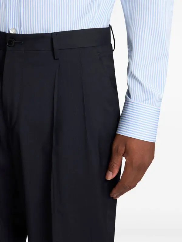 Etro Tapered Wool Trousers - Blue