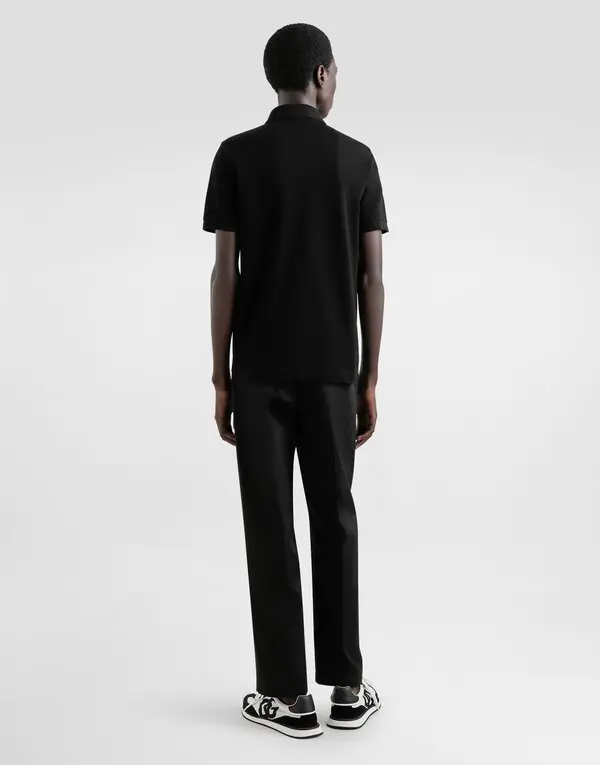 Dolce & Gabbana Cotton Polo-shirt With Logo Tag - Black