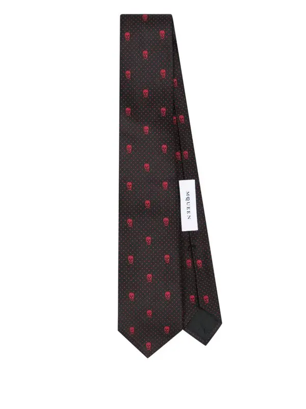 Alexander McQueen Printed Neck Tie - Black