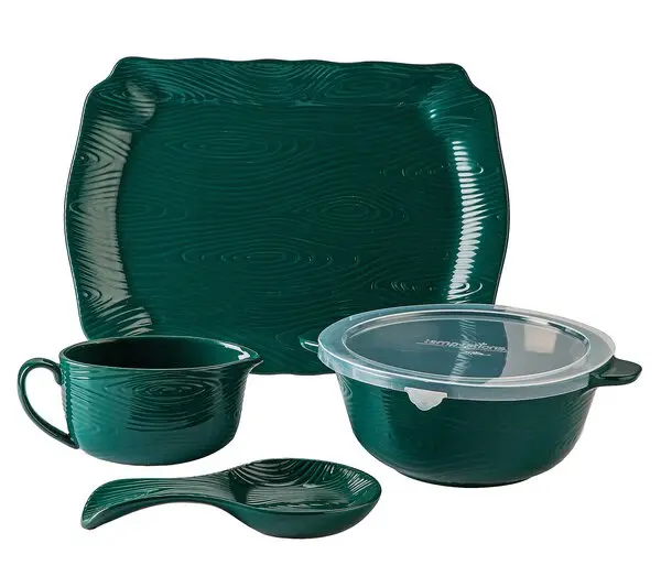 TEMP-TATIONS As Is Woodland 4-pc Entertaining Essentials Set - One-color