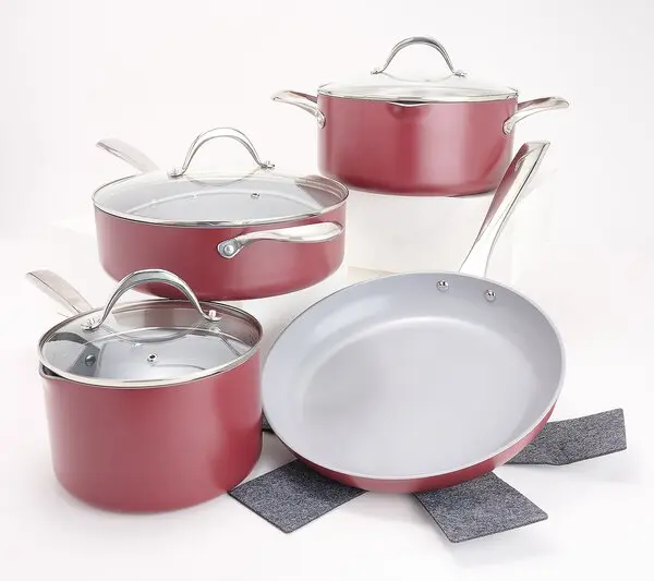 TECHNIQUE As Is 7-pc Hard Anodized Ceramic Nonstickcookwar - One-color