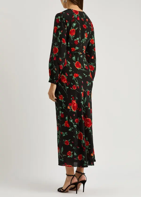 Rixo Mavis Floral-print Silk-chiffon Midi Dress