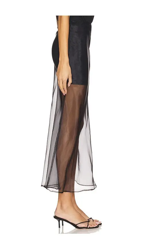 Line & Dot Denman Midi Skirt - Black
