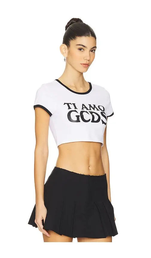 Gcds Ti Amo Crop T-shirt - Optic White